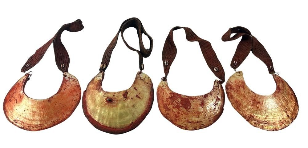 Papua New Guinean Kina Shell Ceremonial Necklaces with Cowrie Shells ...