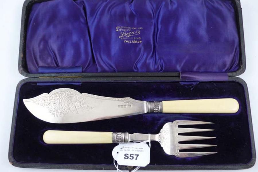 Antique Sterling Silver Fish Servers, Sheffield 1904 - Flatware/Cutlery ...