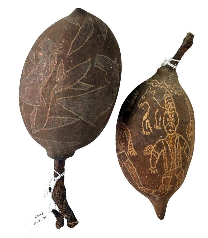 Two Boab Nuts from Kimberley, WA, 1970s - Aboriginal - Artefacts - Tribal