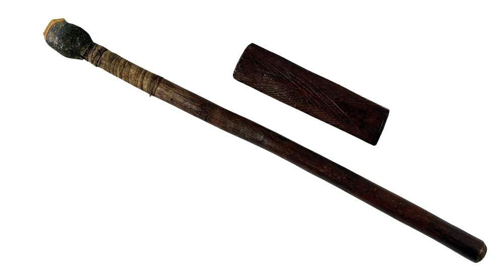 Indigenous Tools: Message Stick and Adzing Tool with Flint Stone ...