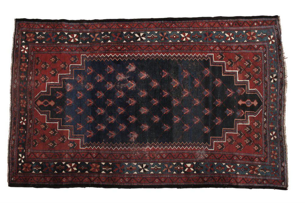 Indigo Persian Rug with Flowerhead Lattice and Borders - Rugs & Carpets ...