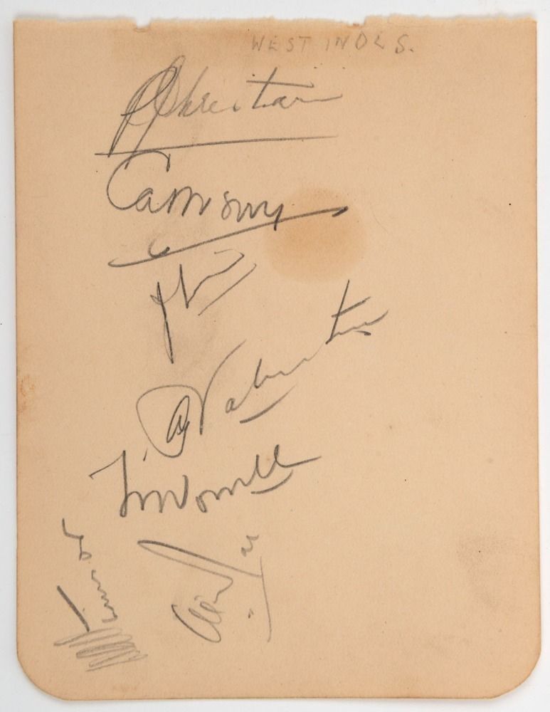 West Indies Team Autographs from 1951-52 Tour in Australia - Sporting ...