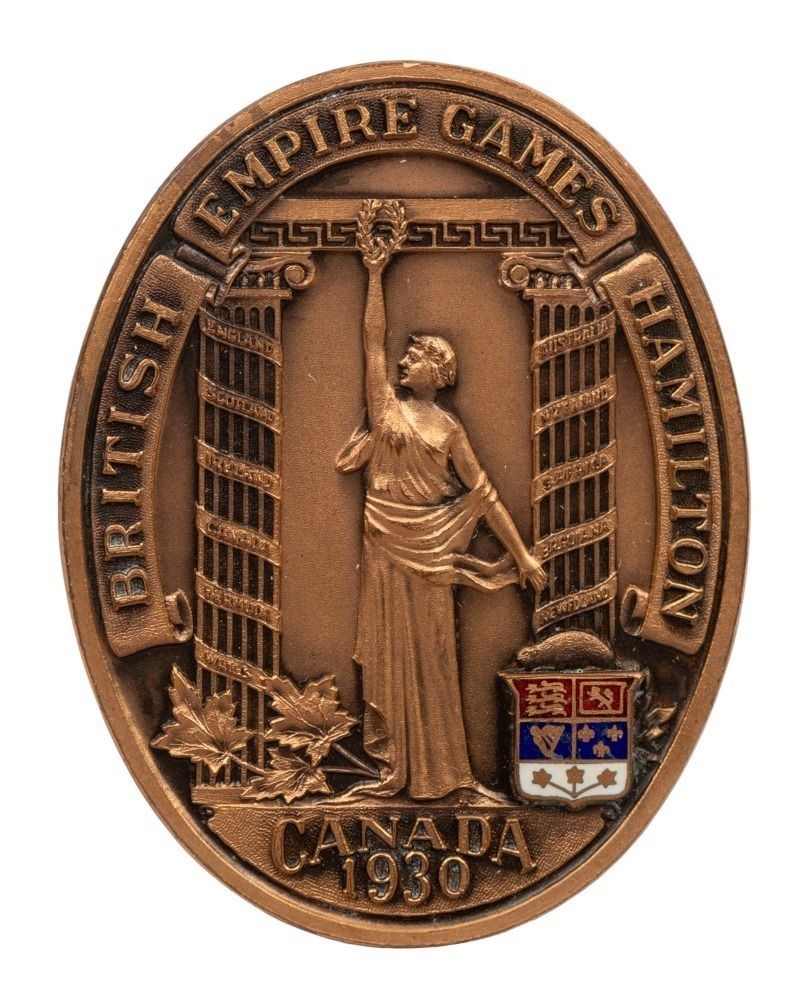 1930 British Empire Games Participation Medal and Rowing Certificate ...