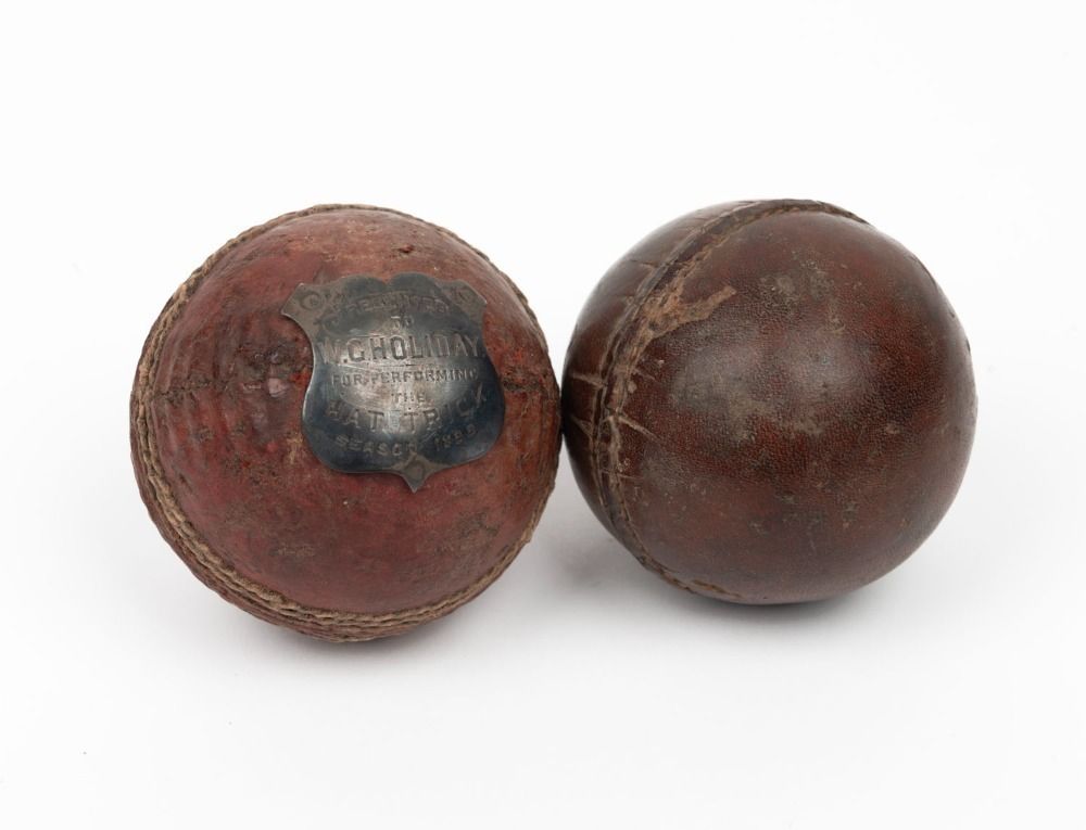 Cricket Ball Presentation and Antique Leather Ball, Provenance Bonhams ...