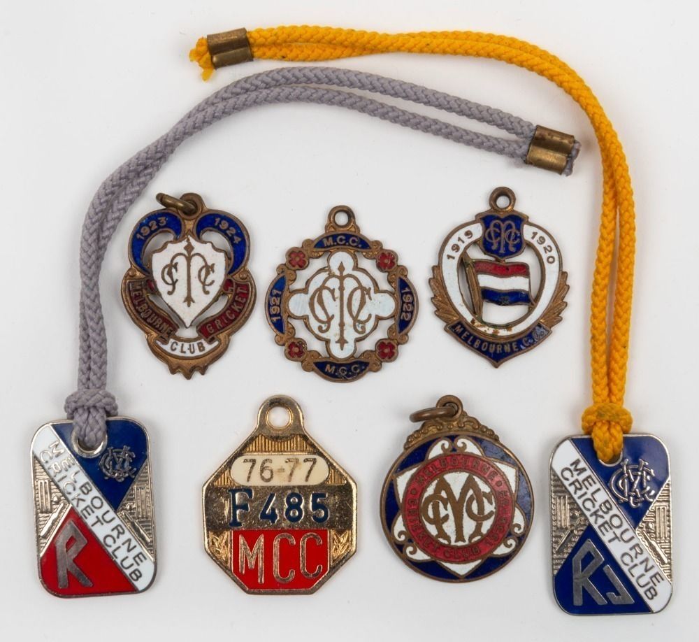 Melbourne Cricket Club Membership Fobs and Later Items Collection ...