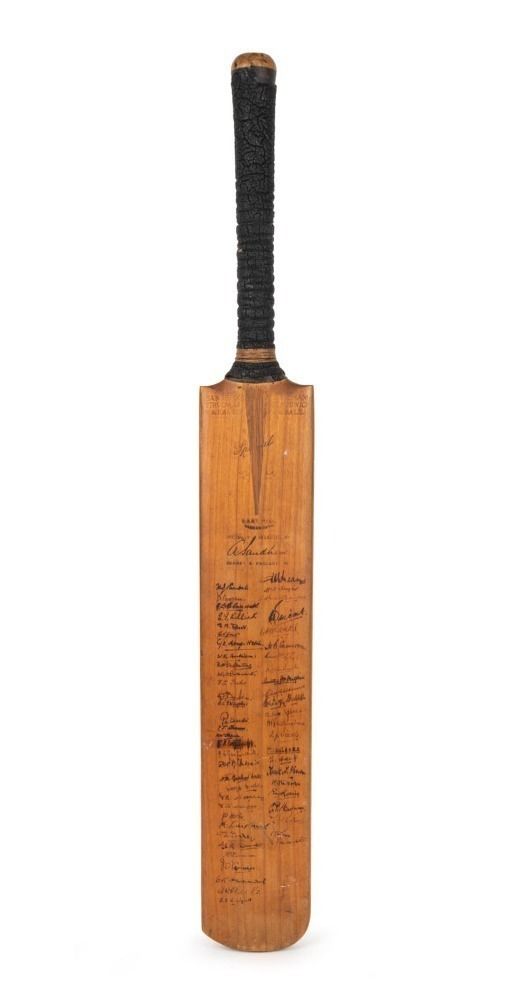 Herbert Strudwick's Signed Cricket Bat with 125 Autographs - Sporting ...