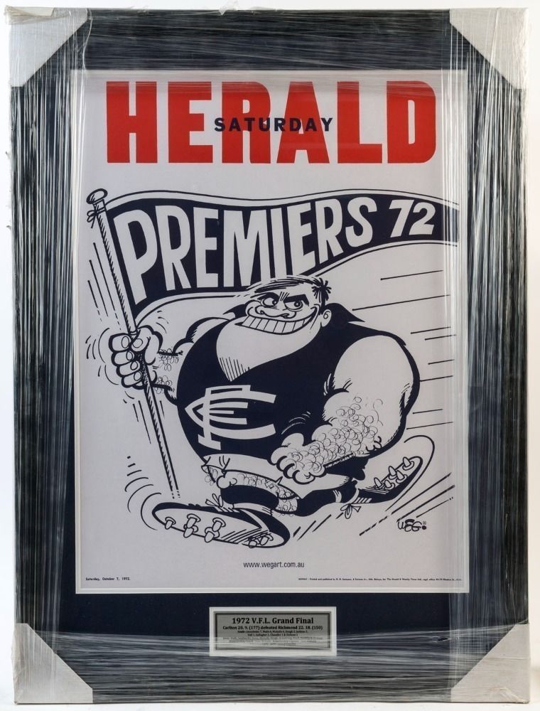 1972 Carlton Premiership Poster by Wegart, Framed and Glazed - Sporting ...