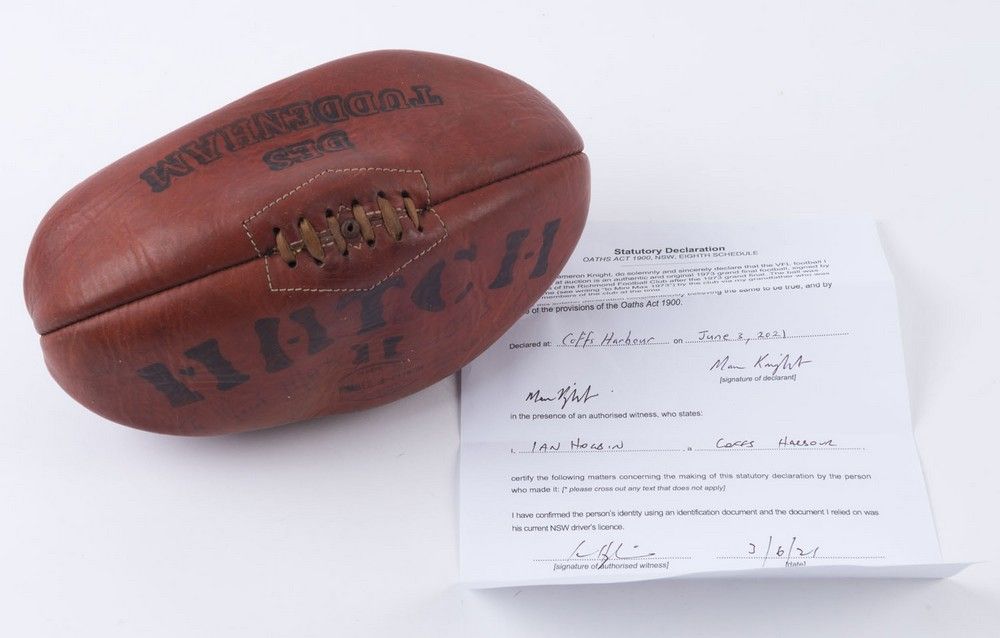 1973 Richmond Premiers Signed Football with Famous Player Signatures ...