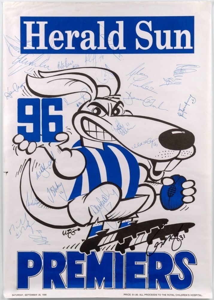 1996 North Melbourne Premiership Team Signed Poster - Sporting ...