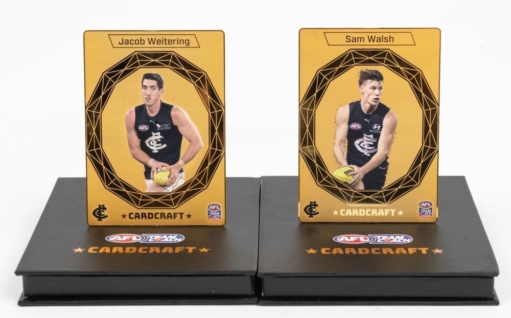 2022 AFL Coach: Sam Walsh & Jacob Weitering Gold Cards - Sporting - AFL ...