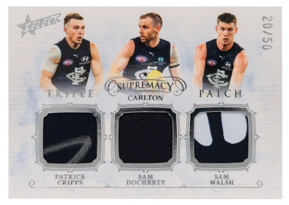 Carlton Triple Patch: Cripps, Doherty, Walsh (TP3 #20/50) - Cards ...