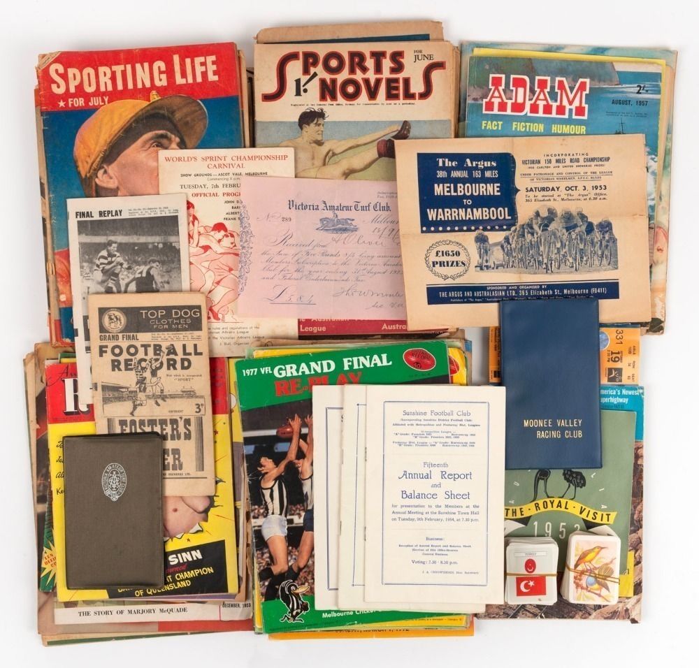 Sports Memorabilia Collection: Football, Horse Racing, Magazines, Non ...