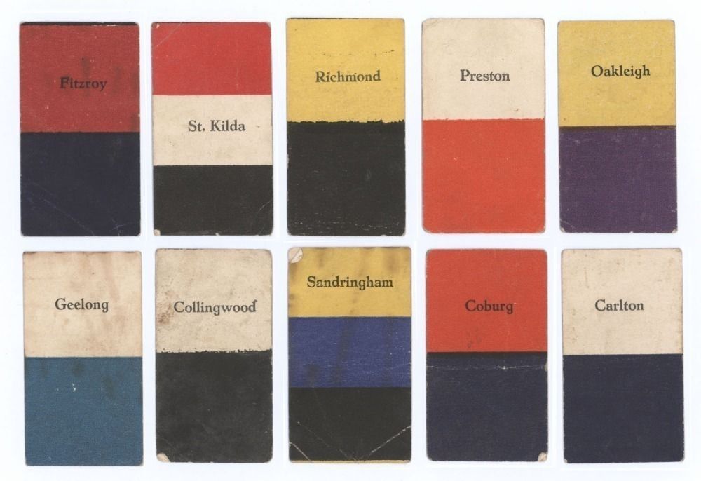 1933 Australian Giant Brand Licorice Football Colors Part Set ...