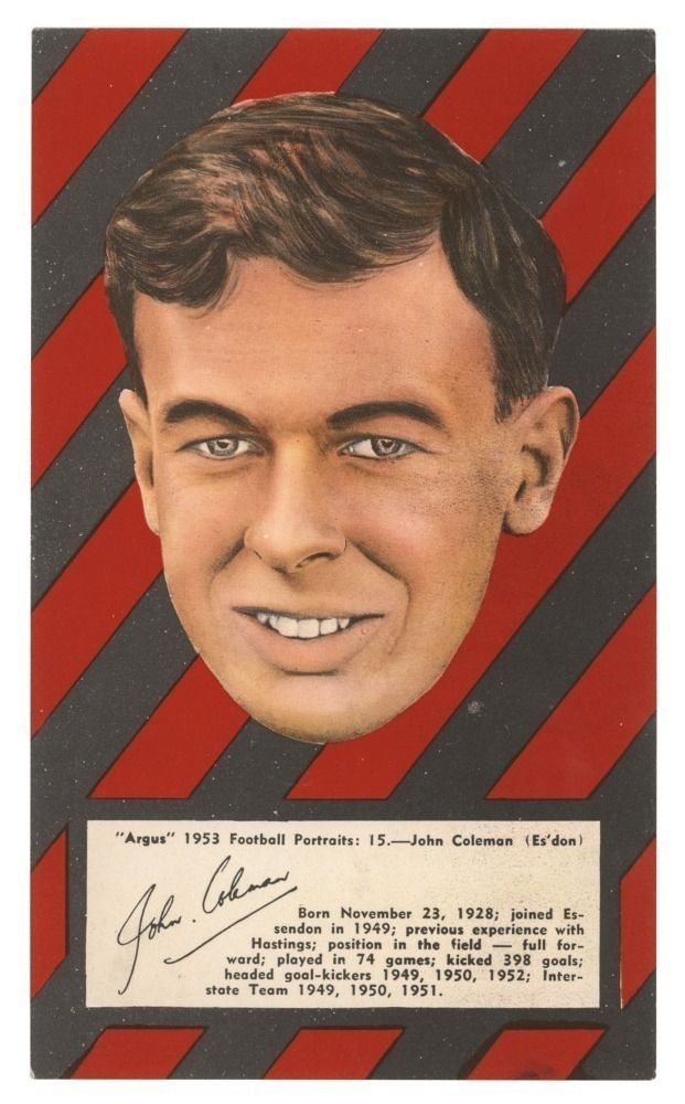 Essendon 1953 Football Portraits Complete Set of Player Cards ...