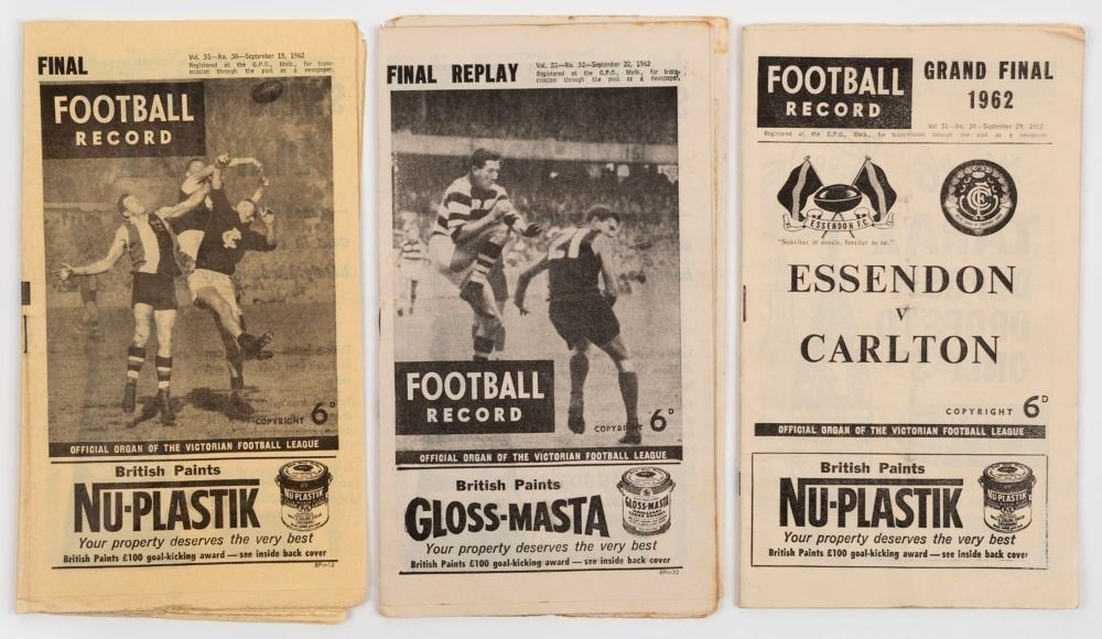 1962 AFL Final Series: Preliminary Final, Final Replay, Grand Final ...