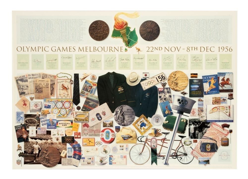 1956 Melbourne Olympics Great Moments Poster with Australian Gold Medalists - Sporting ...