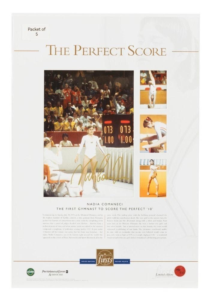 Nadia Comaneci Signed Limited Edition Montreal Olympics Perfect Score ...