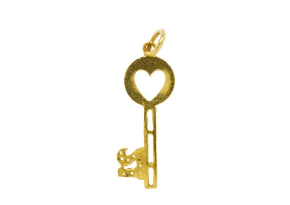 21ct Yellow Gold 21st Key Pendant with Rubbed Marks - Pendants/Lockets ...