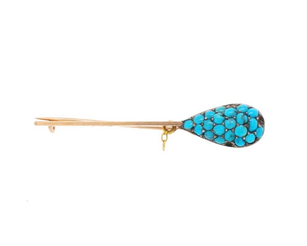 Antique Australian Turquoise & Rose Gold Oar Brooch by Palfrey ...