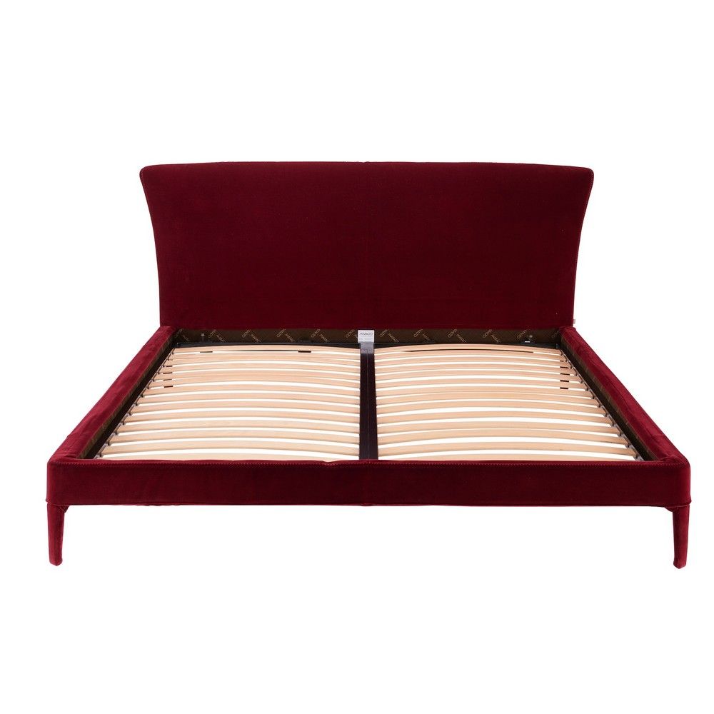 Maxalto 'Febo' King Bed Frame in Red Velvet Upholstery - European ...