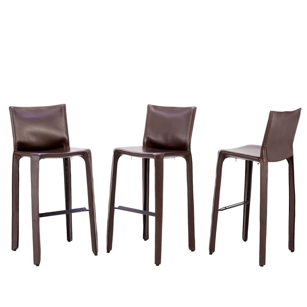 Set of three Mario Bellini 'Cab 410' bar stools - European - Furniture ...
