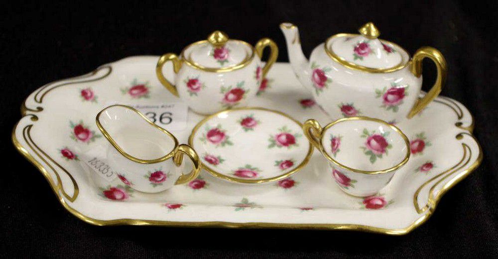 Hammersley Miniature Tea Set with Tray - Zother - 19th Century British ...