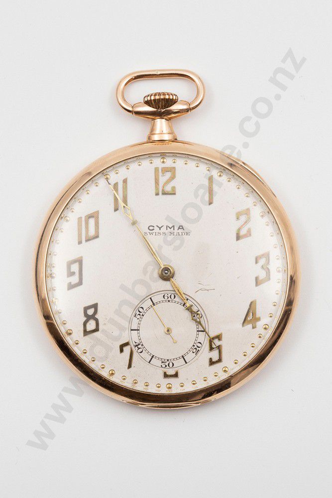 Cyma 9ct Open Face Pocket Watch, Swiss Made - Watches - Pocket & Fob ...