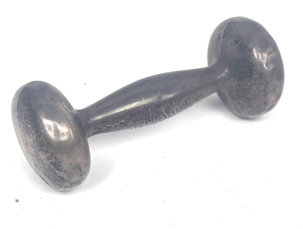 Engraved Sterling Silver Baby Rattle with Birth Dedication - Baby ...