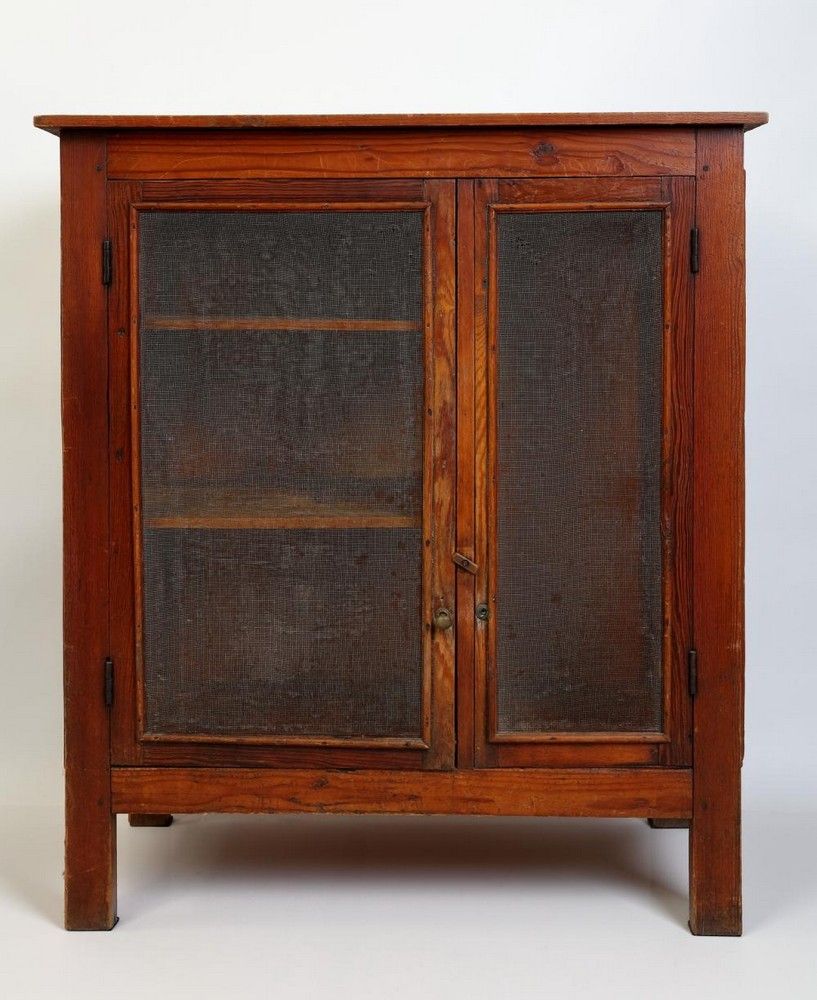 19th Century Western Australian Pine Meat-Safe with Metal Mesh Doors ...