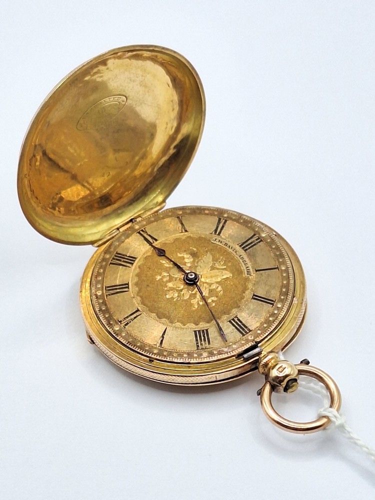 Victorian 18ct Gold Ladies Pocket Watch with Enamel Dial - Watches ...