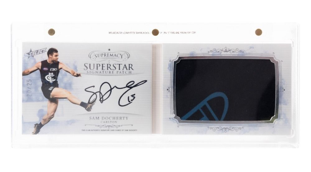 2019 Supremacy Superstar Sam Docherty Signature Patch Booklet (#20/25 ...