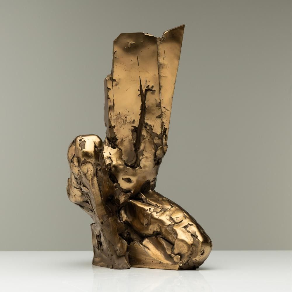 Abstract Bronze Figural Sculpture: Unity - Zother incl. carved Western ...