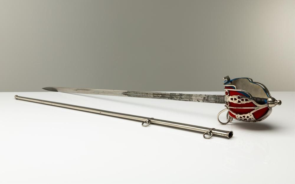Scottish Basket-Hilted Broadsword with Sheath and Fabric Cover - Edged ...