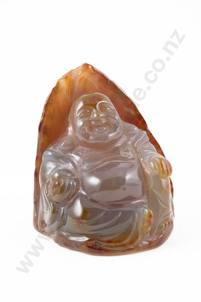 Agate Buddha with Peach - Zother - Oriental