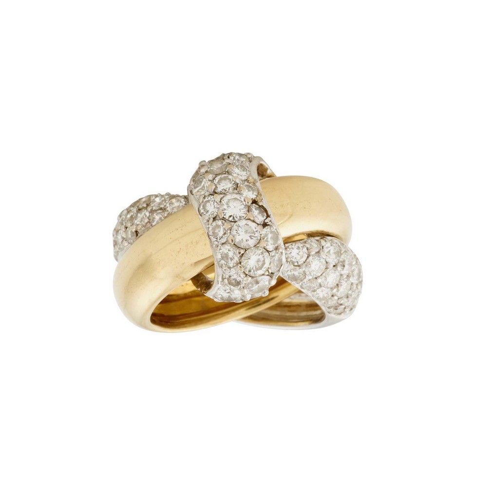 Interlocking Diamond Ring in 18ct Two-Tone Gold, 2.00 Carats - Rings ...