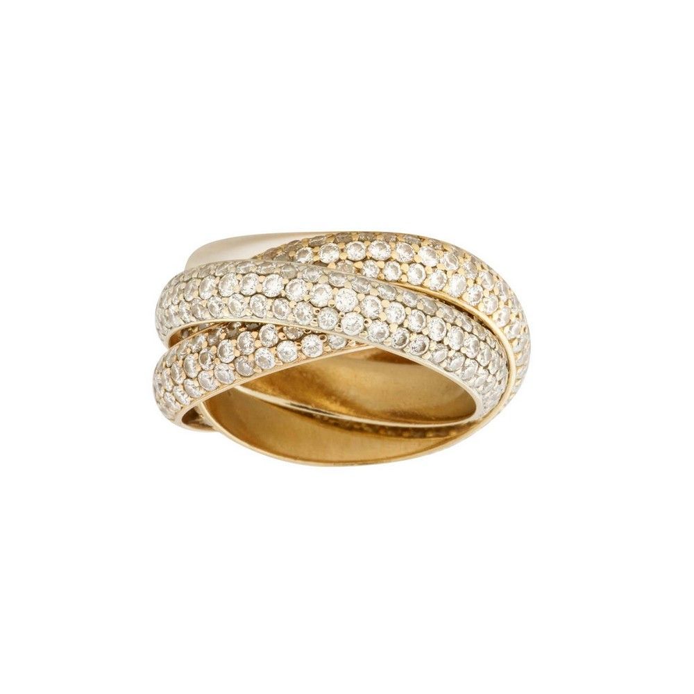 Interlocking Diamond Ring in 18ct Tri-Color Gold, 5-6ct - Rings - Jewellery