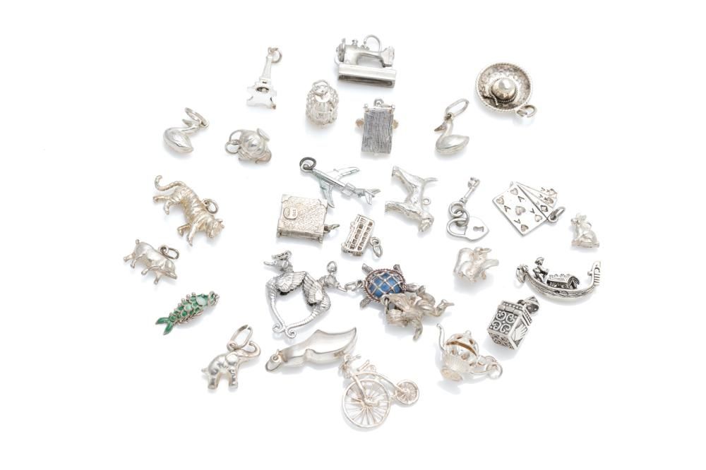 Vintage Silver Charm Collection: 28 Assorted Charms, 76.23g - Zother ...