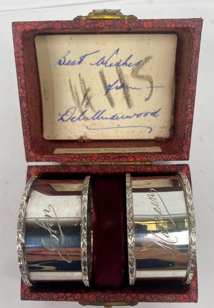 Australian Sterling Silver Napkin Rings Set by Rodd, Engraved ...