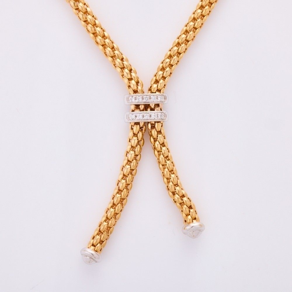 Fope 18ct Yellow Gold Diamond Tassel Necklace with Gemmologist Report ...