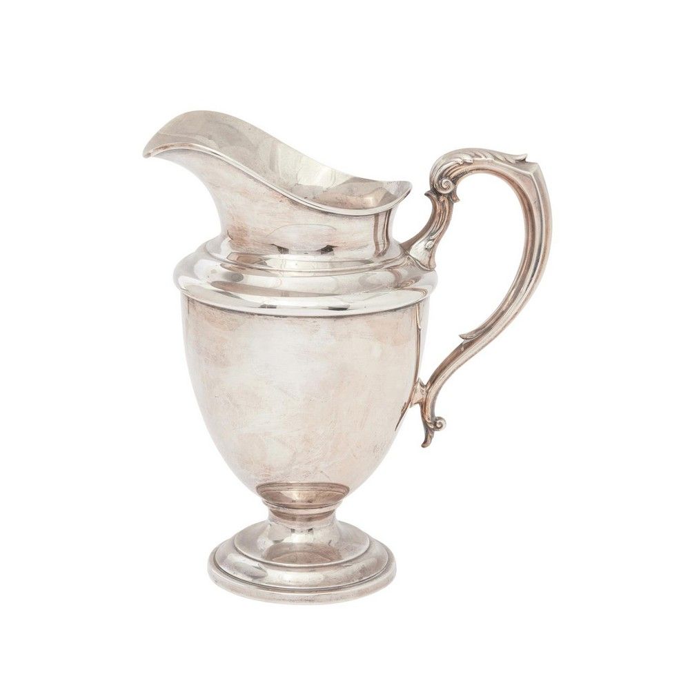 Sterling Silver Water Ewer with Leaf Handles and Helmet Opening - Jugs ...