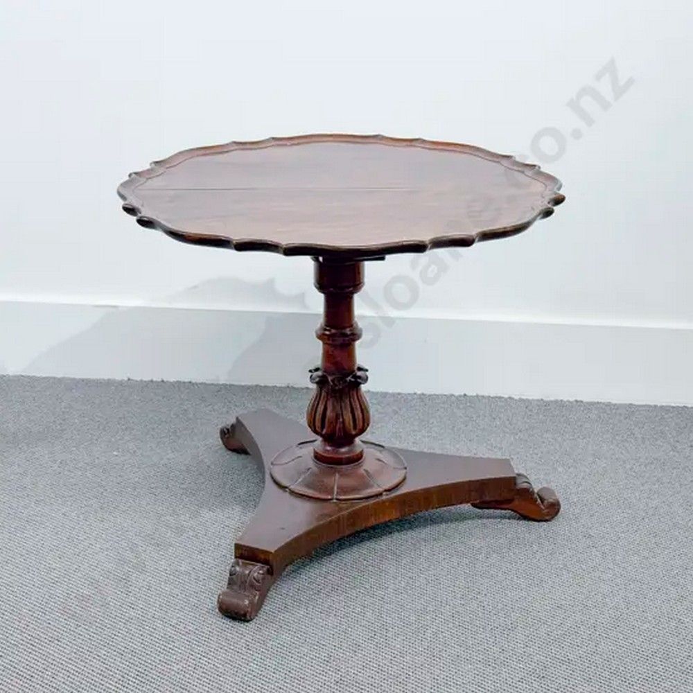 Mahogany Wine Table with Pie Crust Top and Scroll Feet - Tables - Wine ...