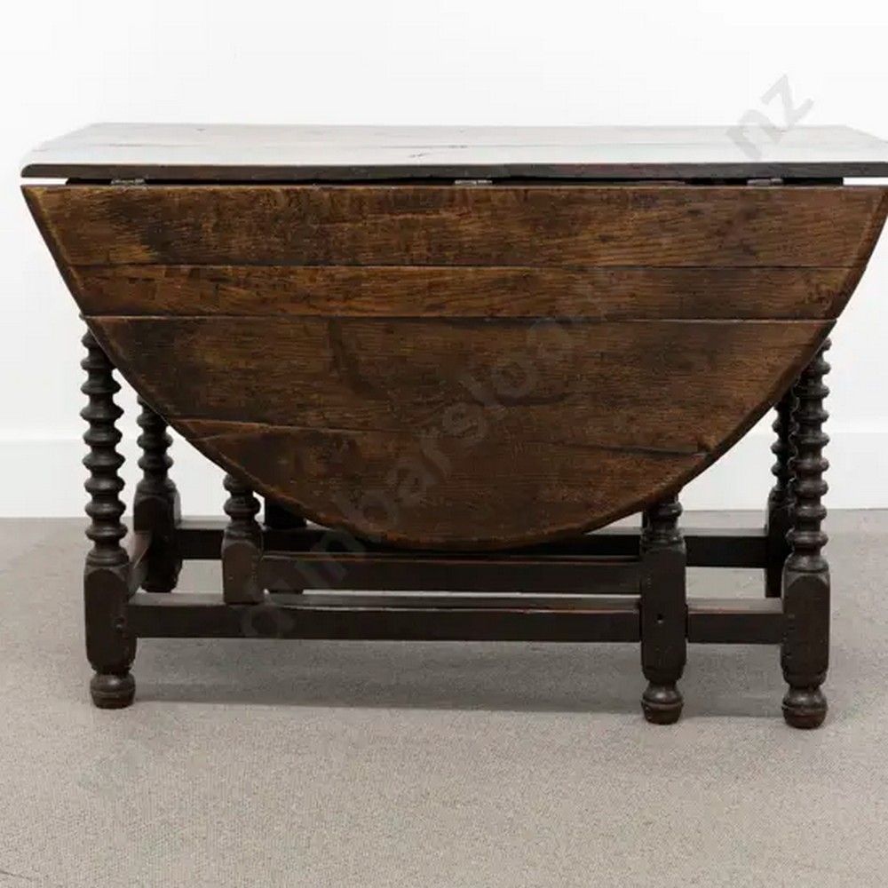 18th Century Oak Oval Gateleg Dining Table, Bobbin Turned Legs - Tables ...
