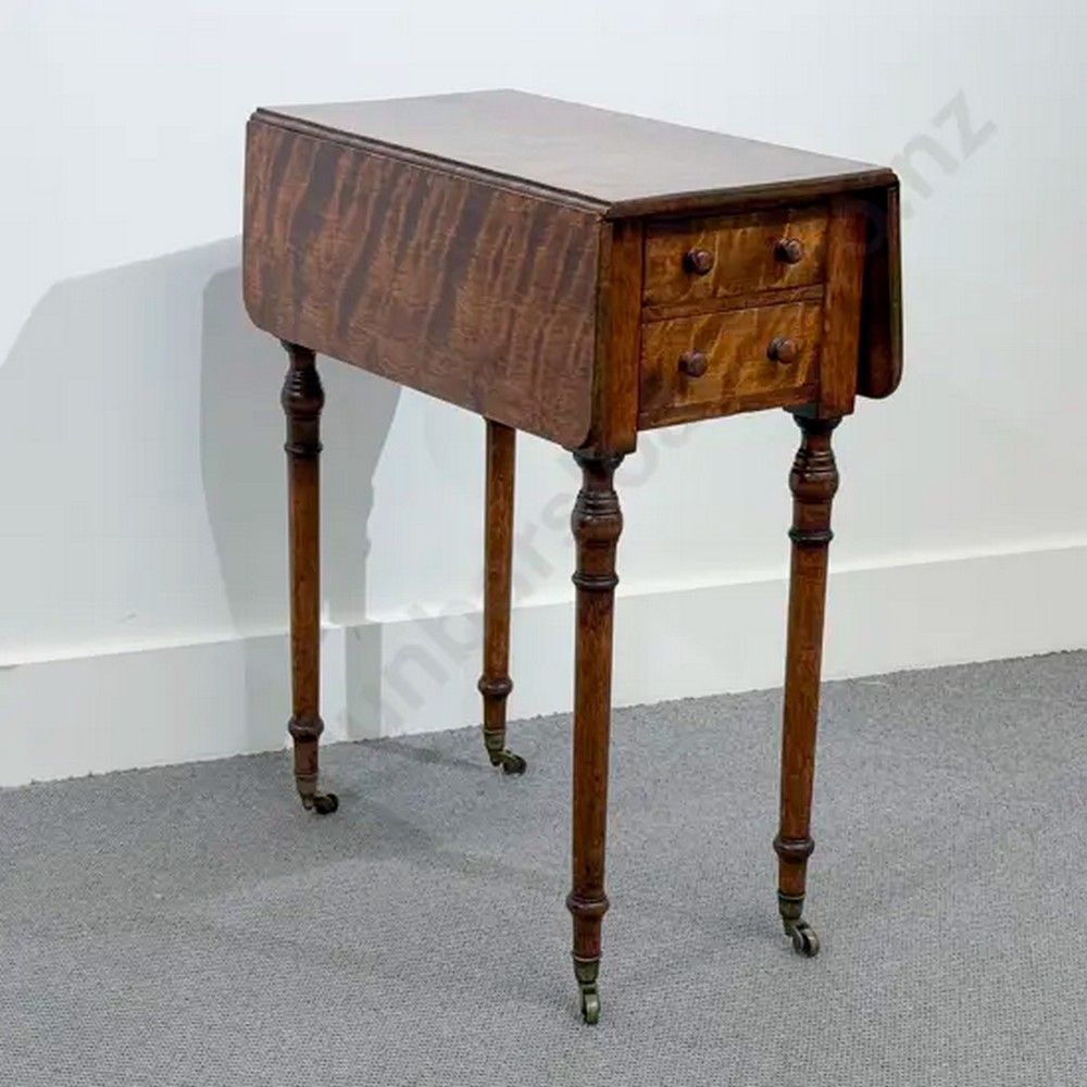 Regency Oak Drop Leaf Work Table with Faux Drawers - Tables - Card ...