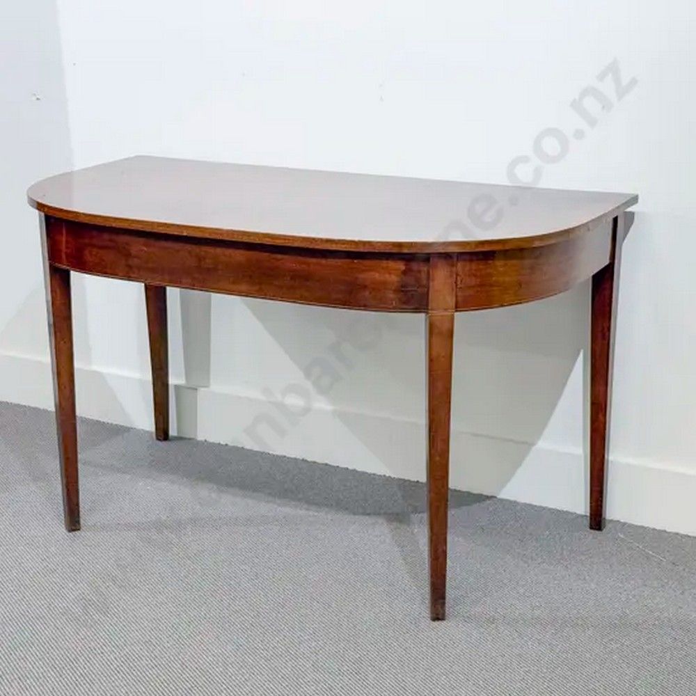 Geo III Mahogany D-Shaped Side Table, Square Tapering Legs, 120cm ...