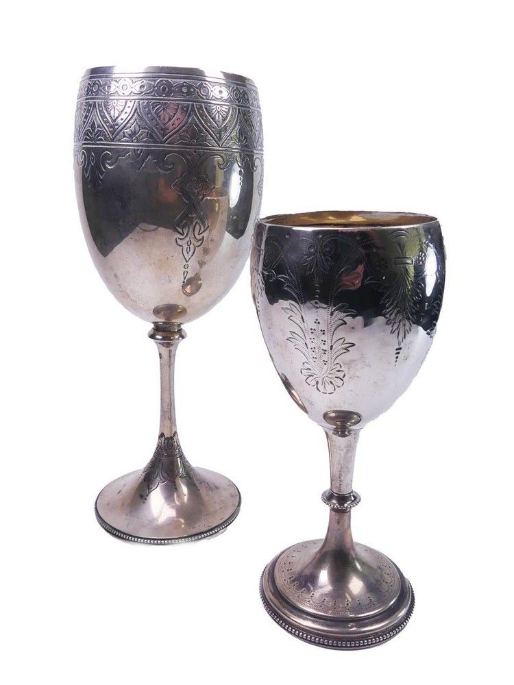 Antique Sterling Silver Goblets, London and Birmingham, 1868 - Mugs, Cups & Goblets - Silver