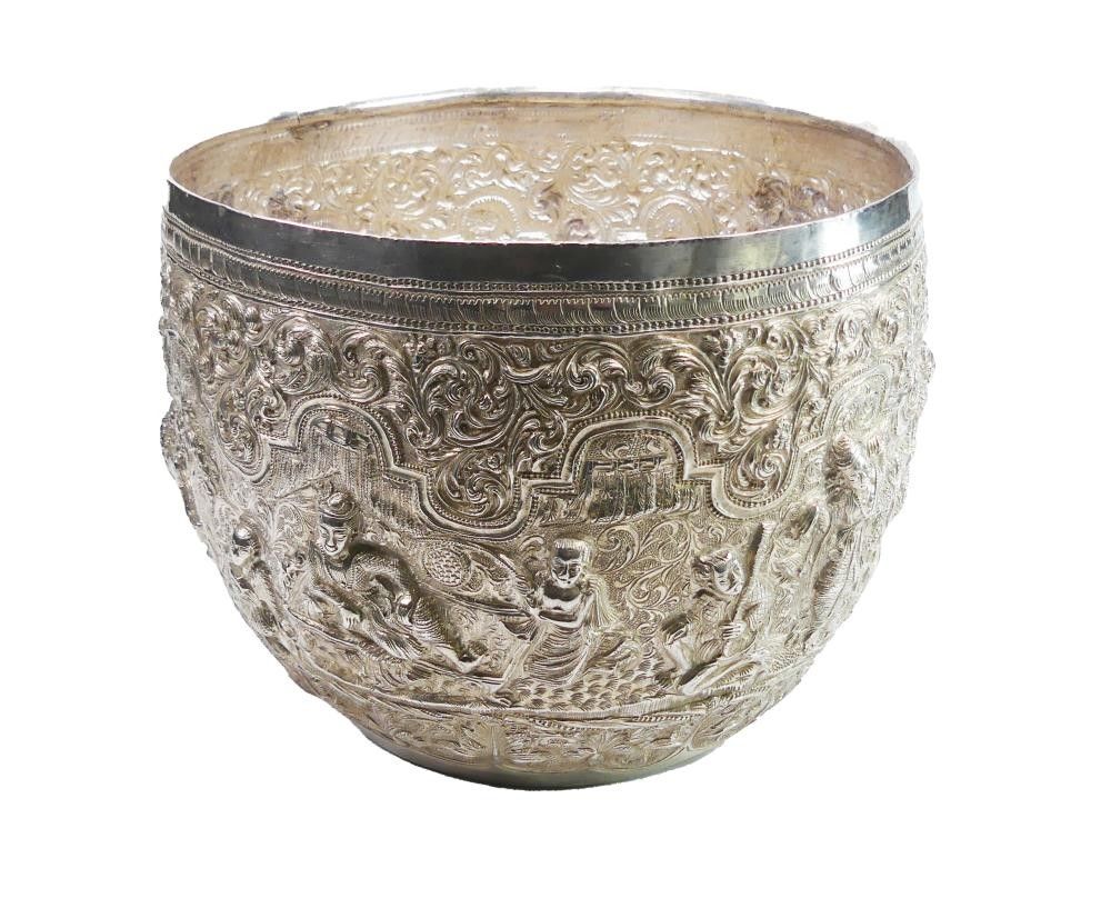 Embossed 800 Silver Bowl from Southeast Asia, 790.8 grams - Bowls ...