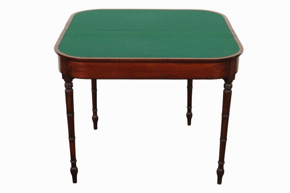 Antique Georgian Mahogany Games Table with Folding Green Felt Top ...