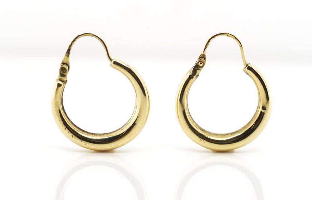 14K Yellow Gold Hoops - Earrings - Jewellery