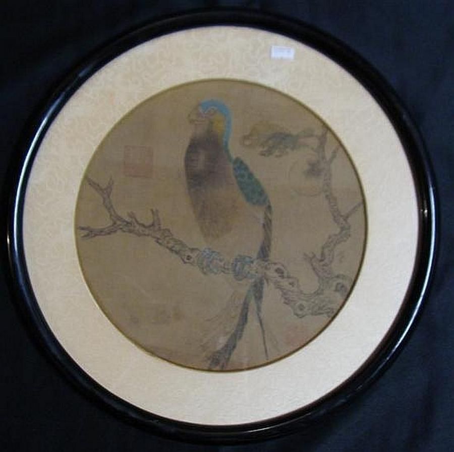 Chinese Parrot Print on Fabric - Art - Oriental