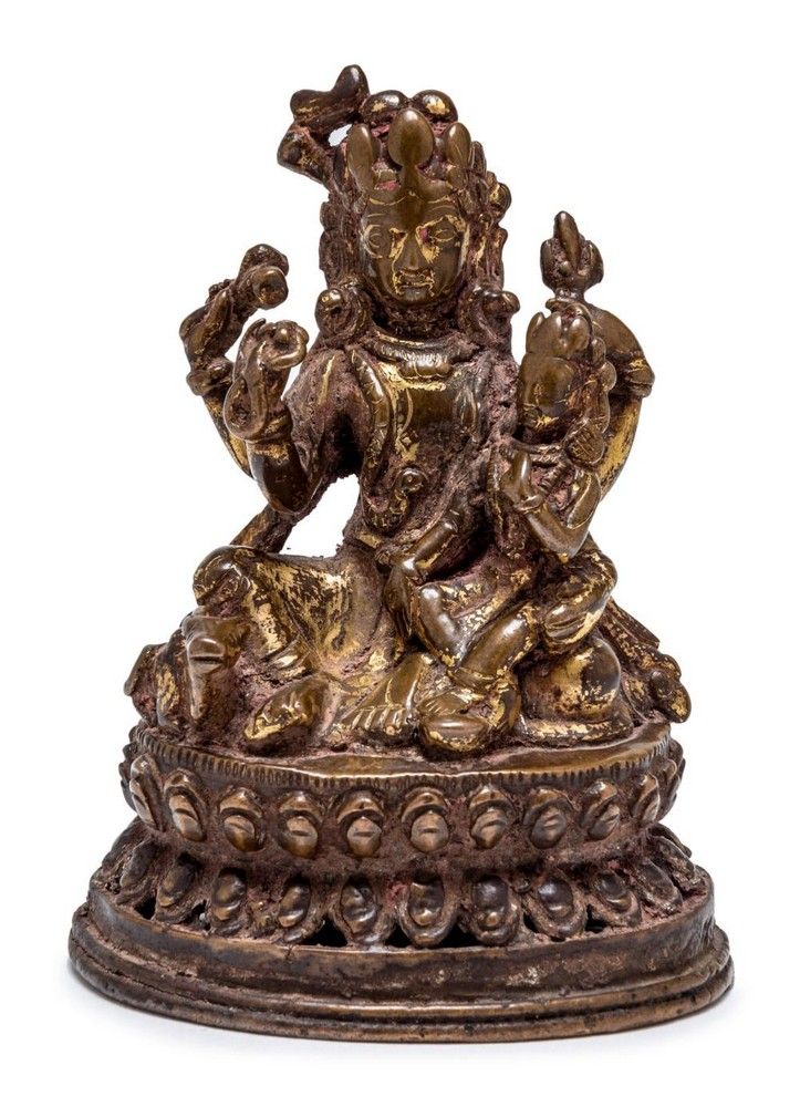 Bronzed Seated Shiva and Parvati: 16th Century Nepalese Sculpture ...